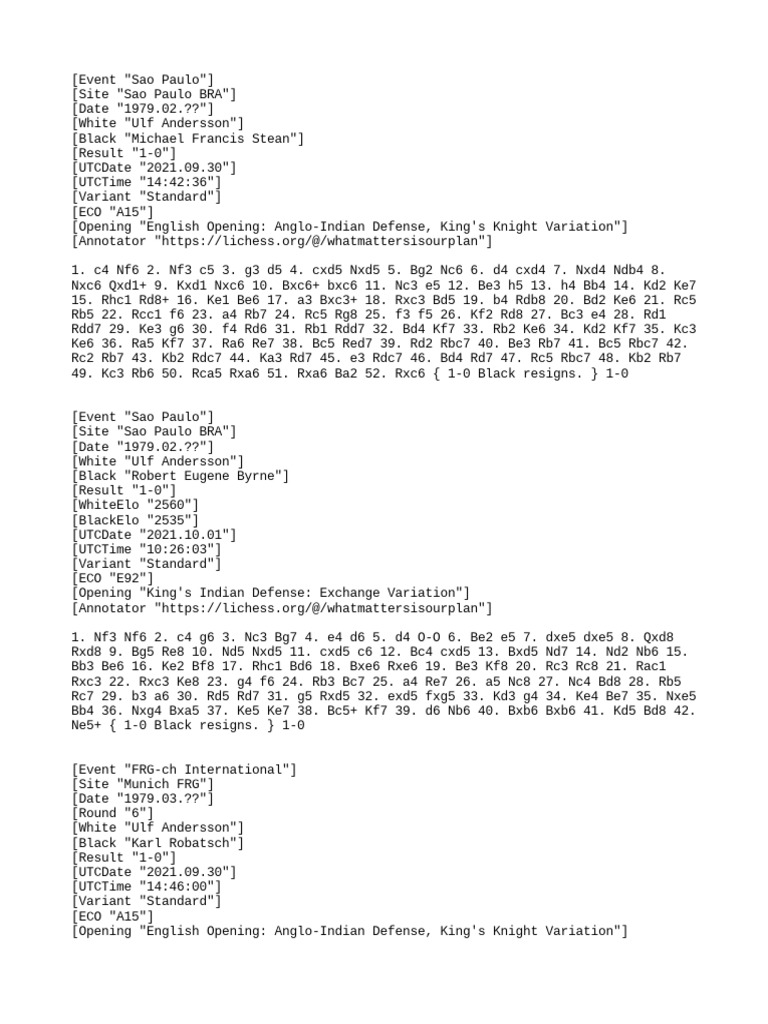 Queenless Middlegames - Part 3 - Ulf Andersson | PDF