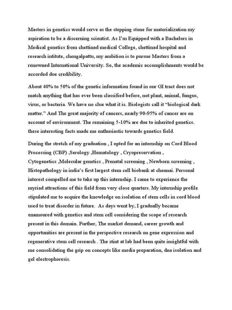 SOP Draft | PDF | Genetics | Genomics