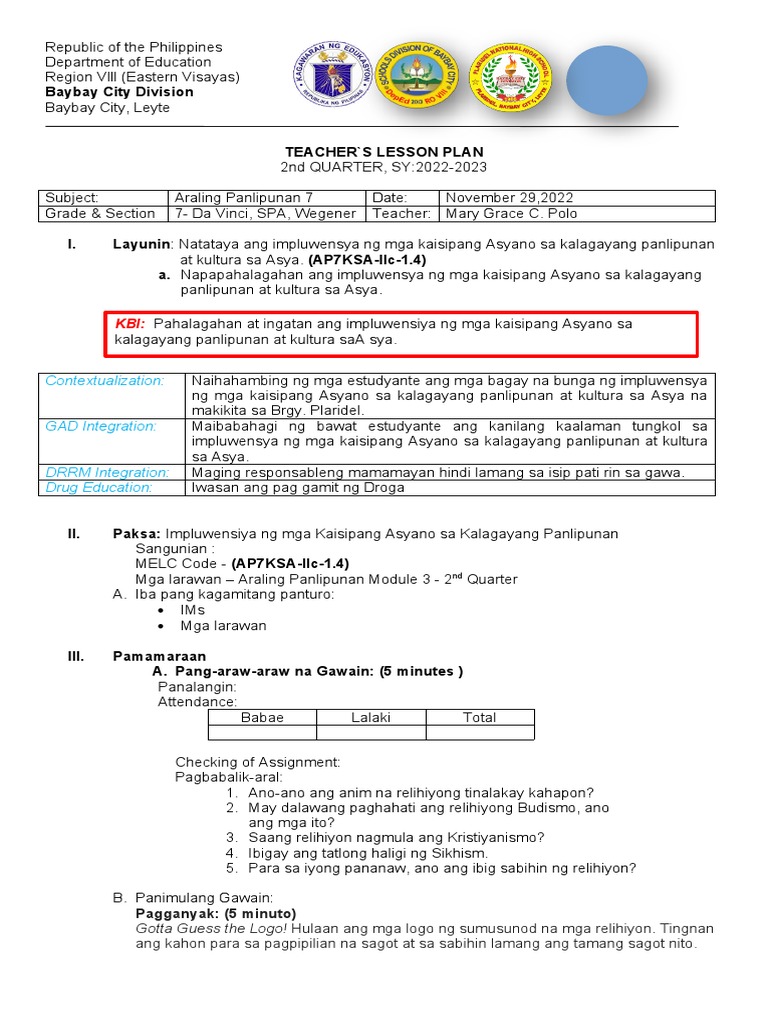 Plaridel Nhs - LP Demo | PDF