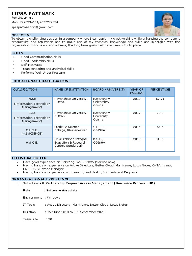 Lipsa Resume 1 | PDF | Computing | Software