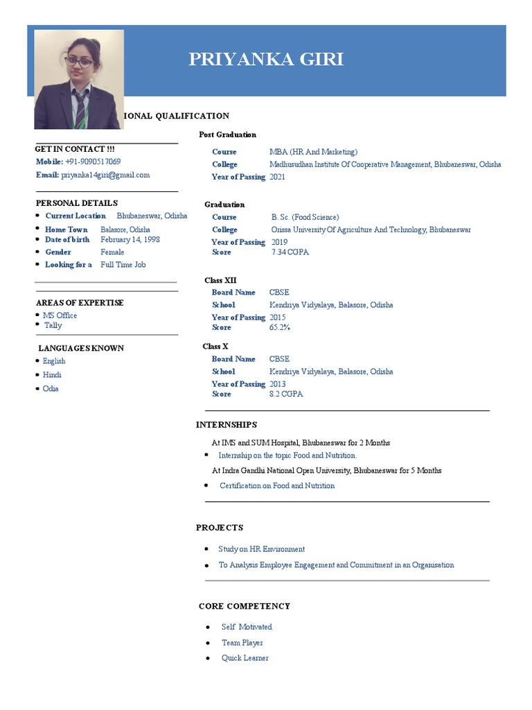 Priyanka Giri CV | PDF