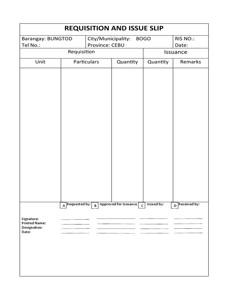 Requisition and Issue SLip | PDF