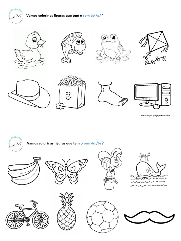 Figuras Com Fonemas para Colorir 20,21,22,23 | PDF