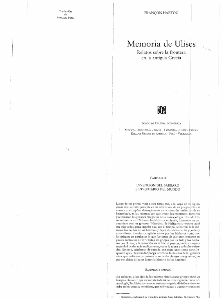 Hartog Memoria de Ulises | PDF