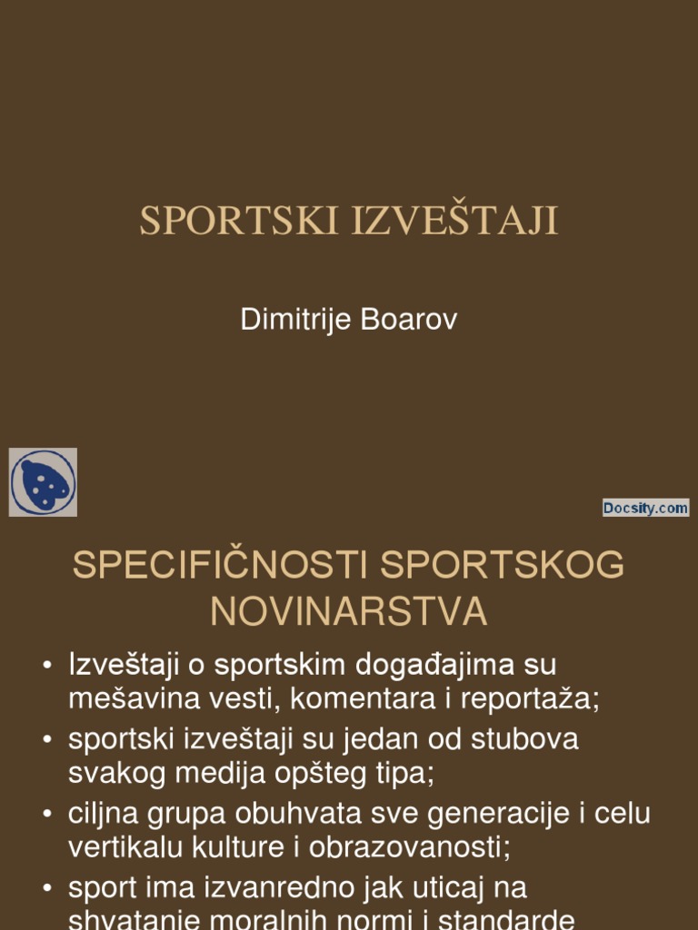 Sportski Izvestaji Slajdovi Novinarski Zanrovi 2 Novinarstvo | PDF
