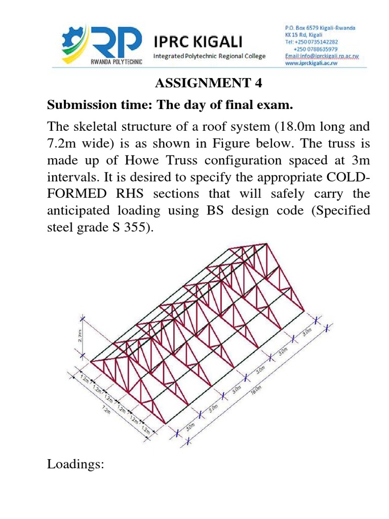 Assignment 4 On Roof Cot C Iprc Kigali | PDF