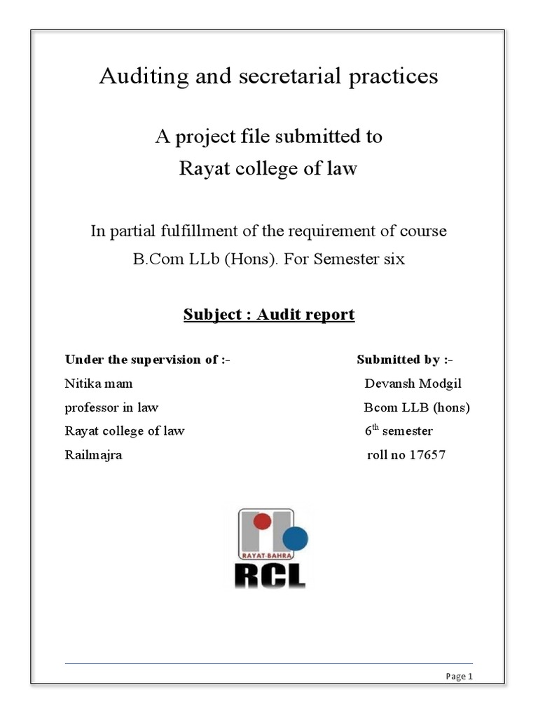 Auditing and Secretarial Practices | PDF | Auditor's Report | Audit