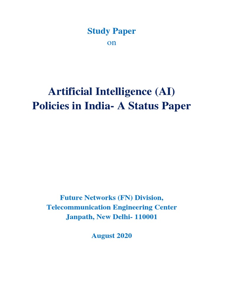 AI Policies in India A Status Paper Final | Download Free PDF | Artificial Intelligence ...