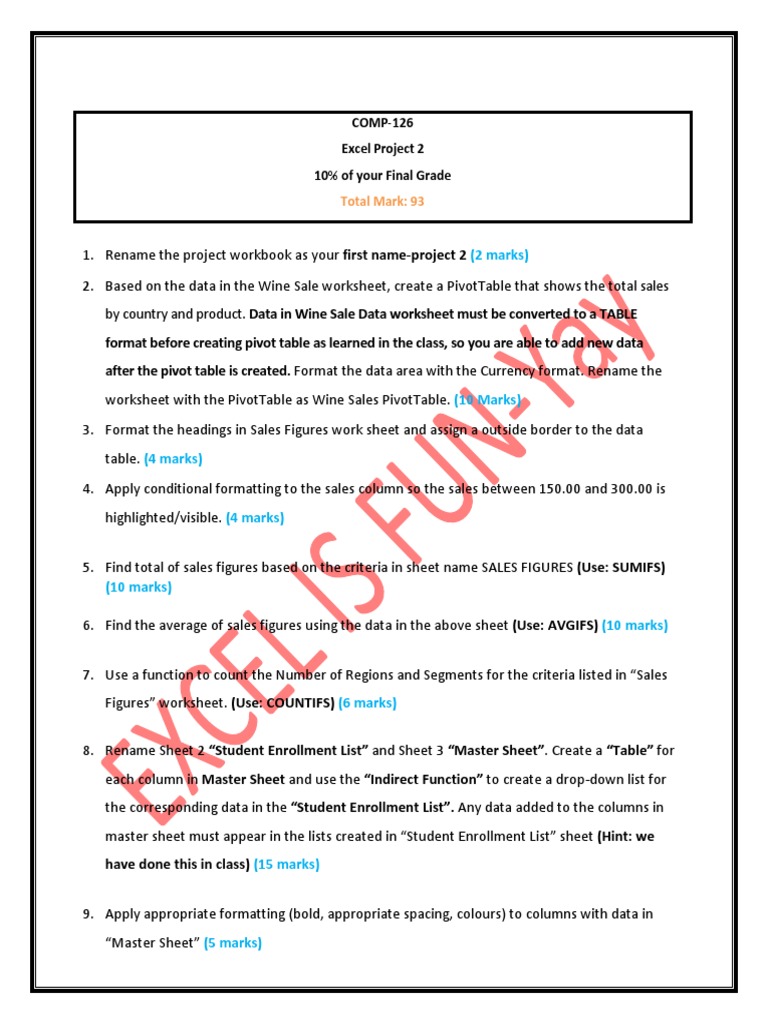Excel Project: PivotTables & Formulas | PDF | Business