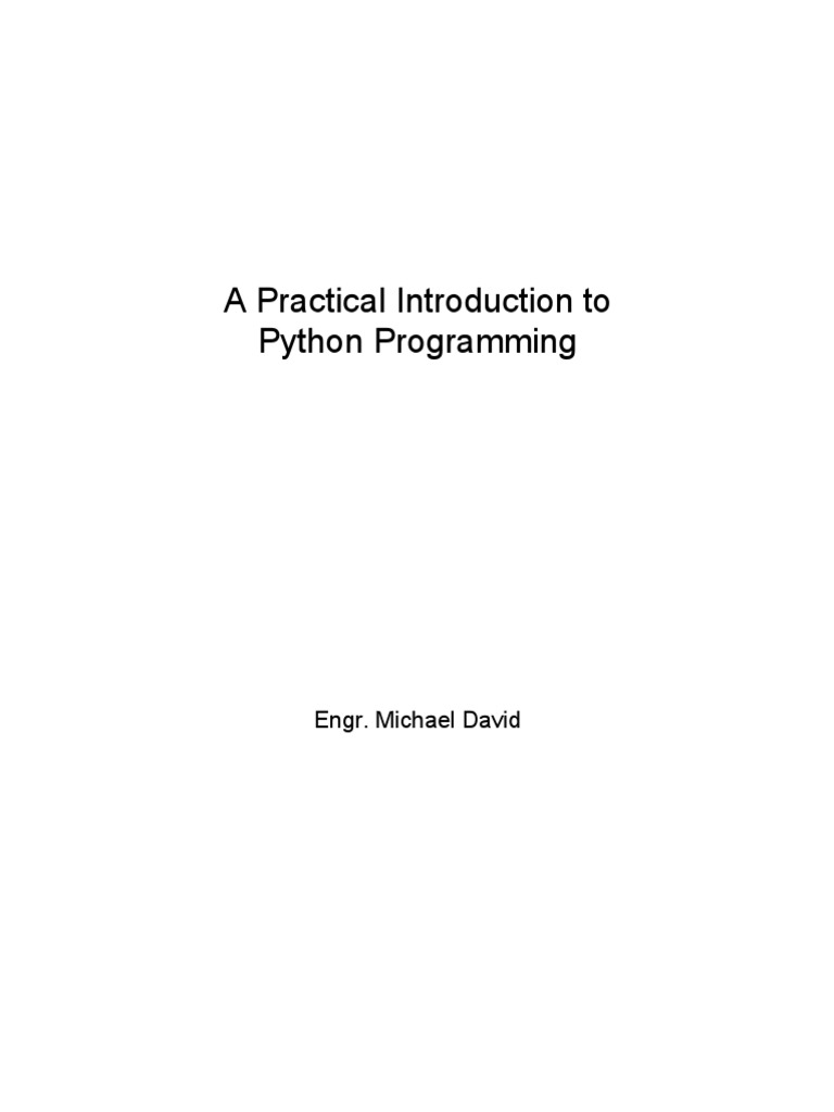 Practical Ntroduction To Python Programming | PDF