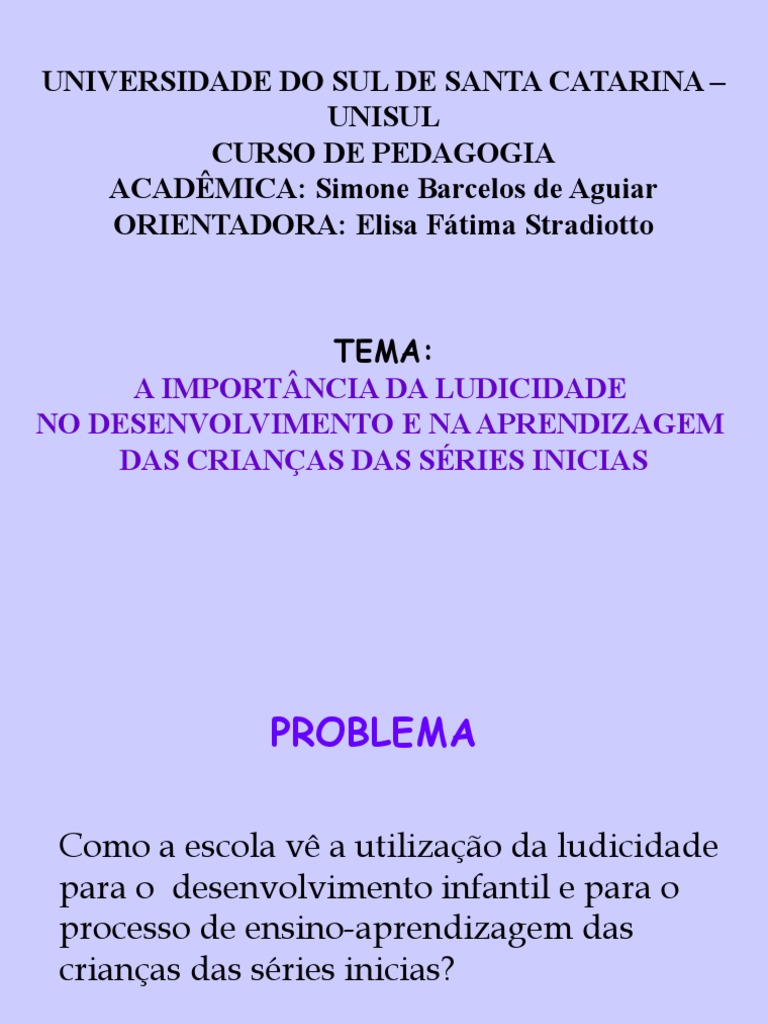 Apresentação Tcc Pedagogia Simone Pdf Aprendizado Pedagogia