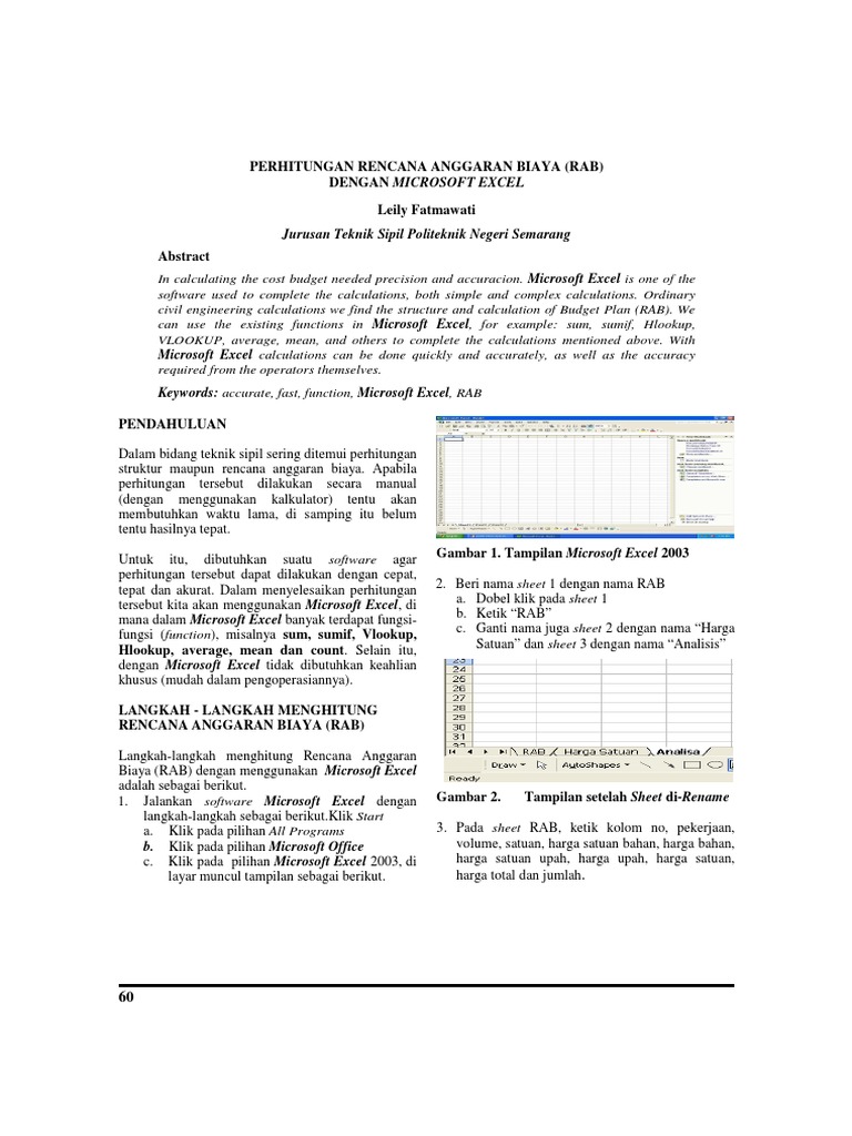 Perhitungan Rencana Anggaran Biaya Rab D | PDF