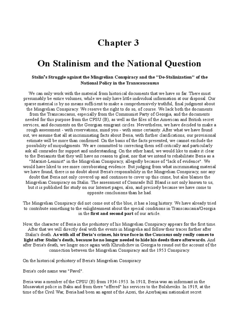 On The Foundations and Concerning Questions of Stalinism Wolfgang ...