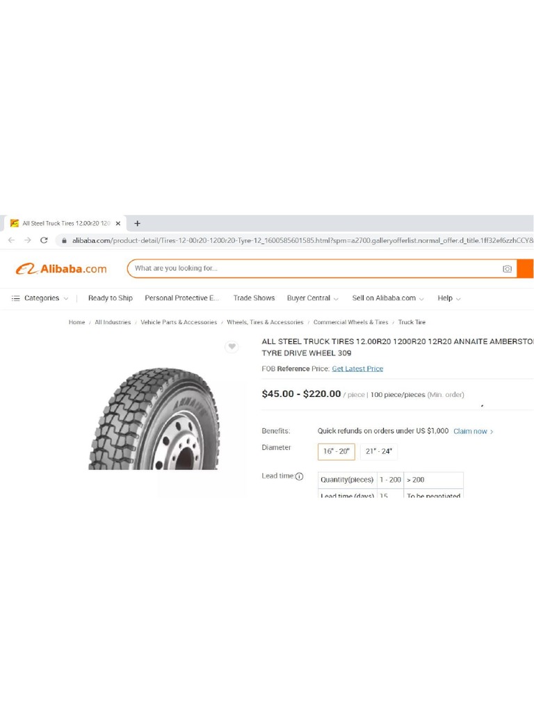 Steel Tyres 1200R20 | PDF