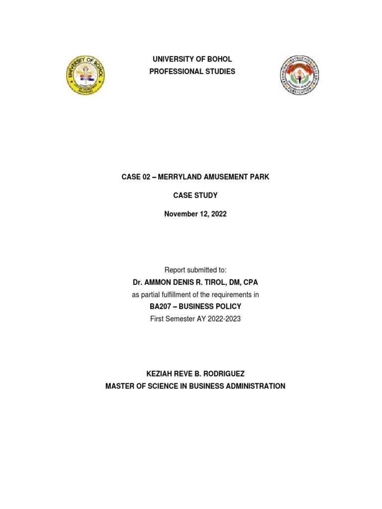 Merryland Amusement Park Case Study | PDF | Amusement Park | Social Media