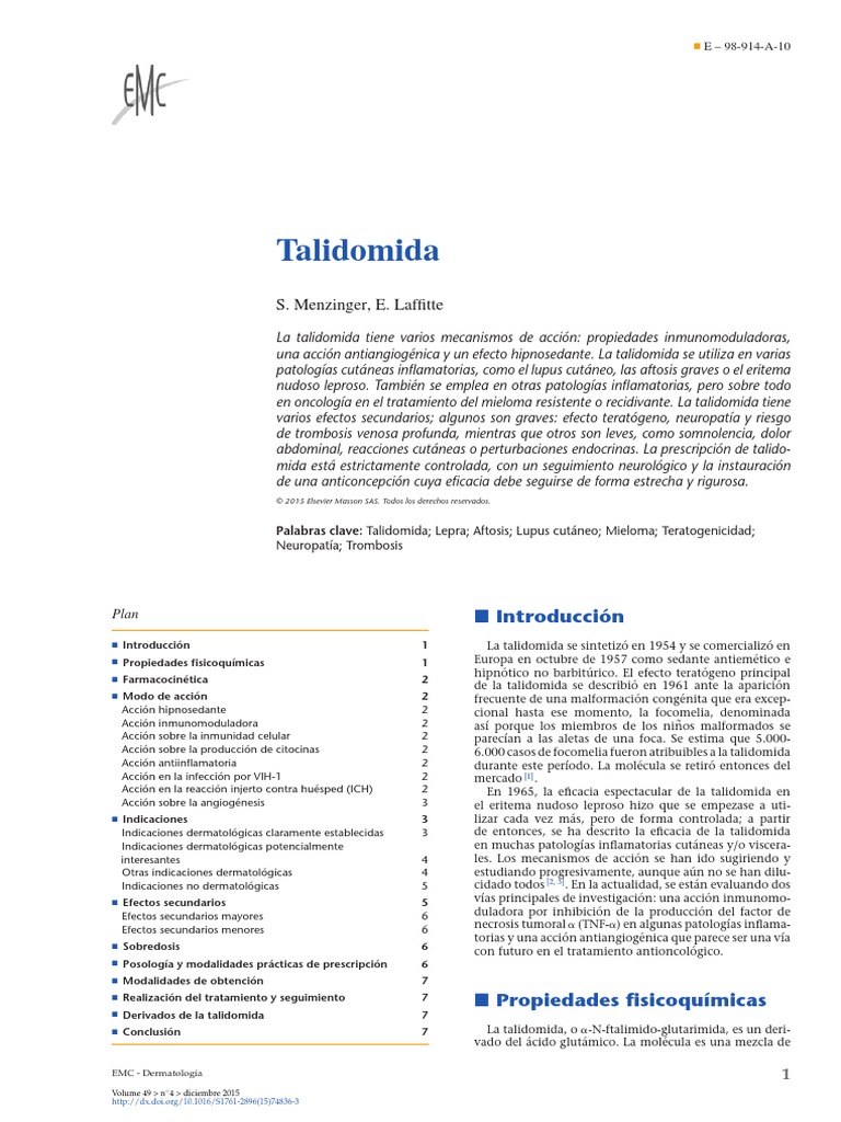 Talidomida: S. Menzinger, E. Laffitte | PDF | VIH | VIH / SIDA
