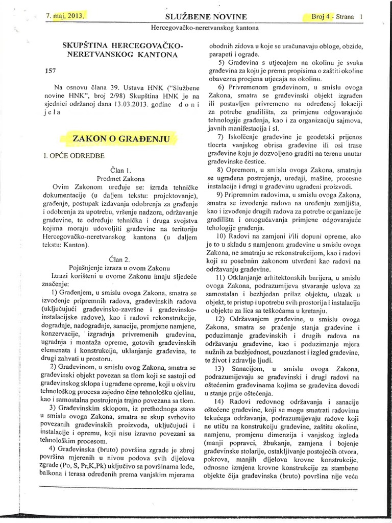 Zakon o Gradjenju HNK 4-13 | PDF