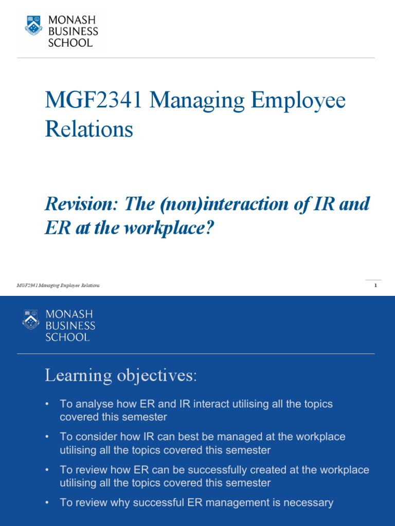 MGF2341 Week 12 Slides | PDF | Mediation | Employment