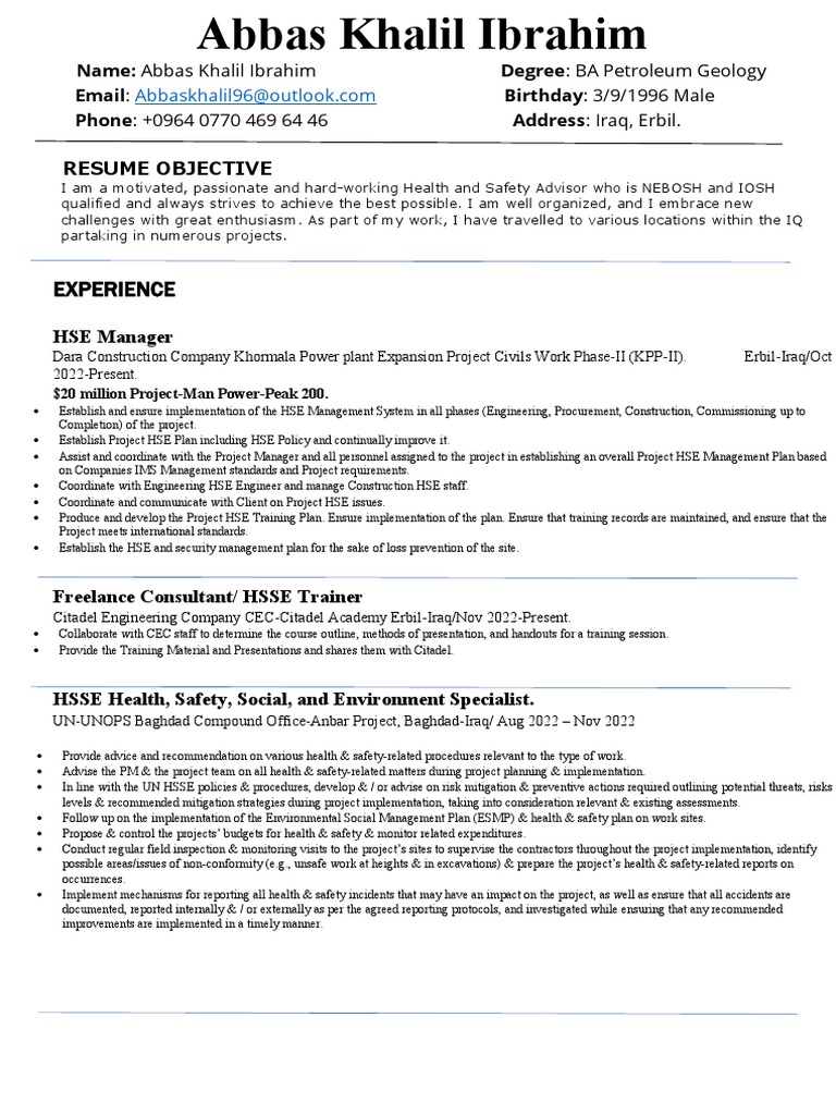 Abbas Khalil | PDF | Occupational Safety And Health | Safety