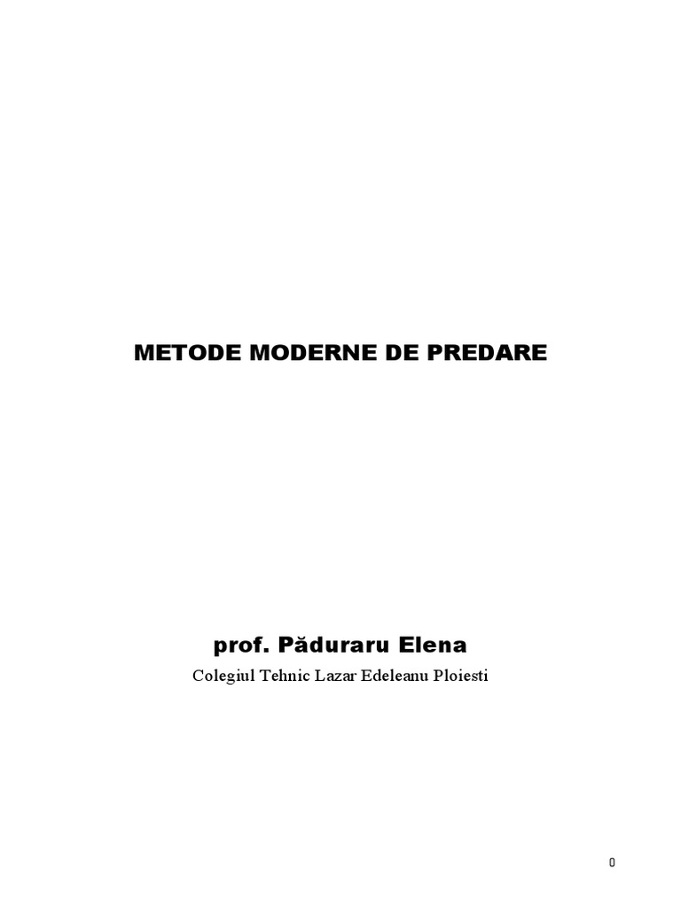 Metode Moderne de Predare | PDF