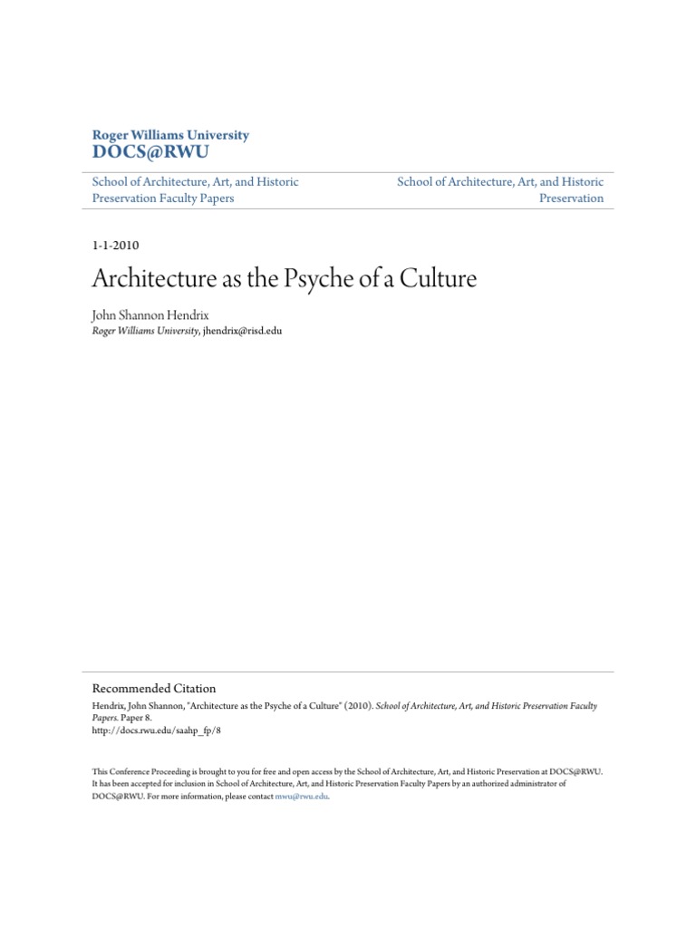 Architecture As A Psyche | PDF | Reason | Concept