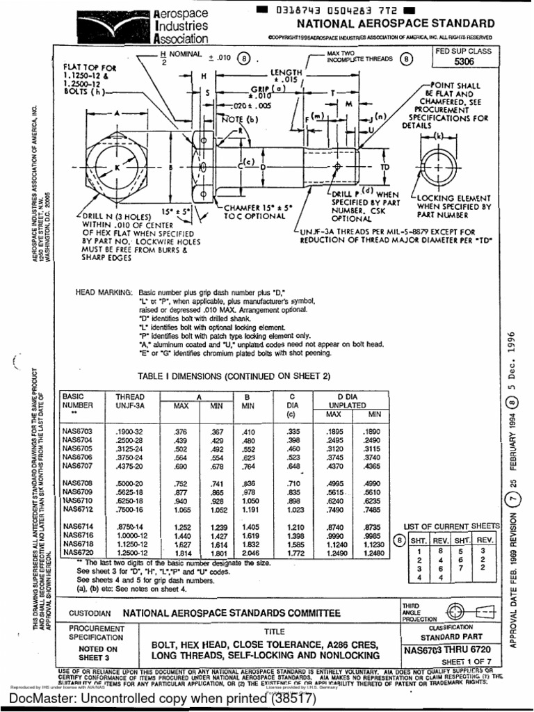 Nas 6704 | PDF | Screw | Secondary Sector Of The Economy