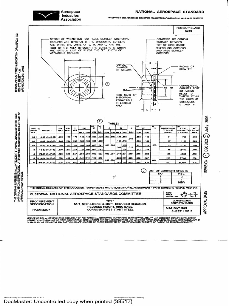 NASM21043 | PDF | Screw | Manufactured Goods