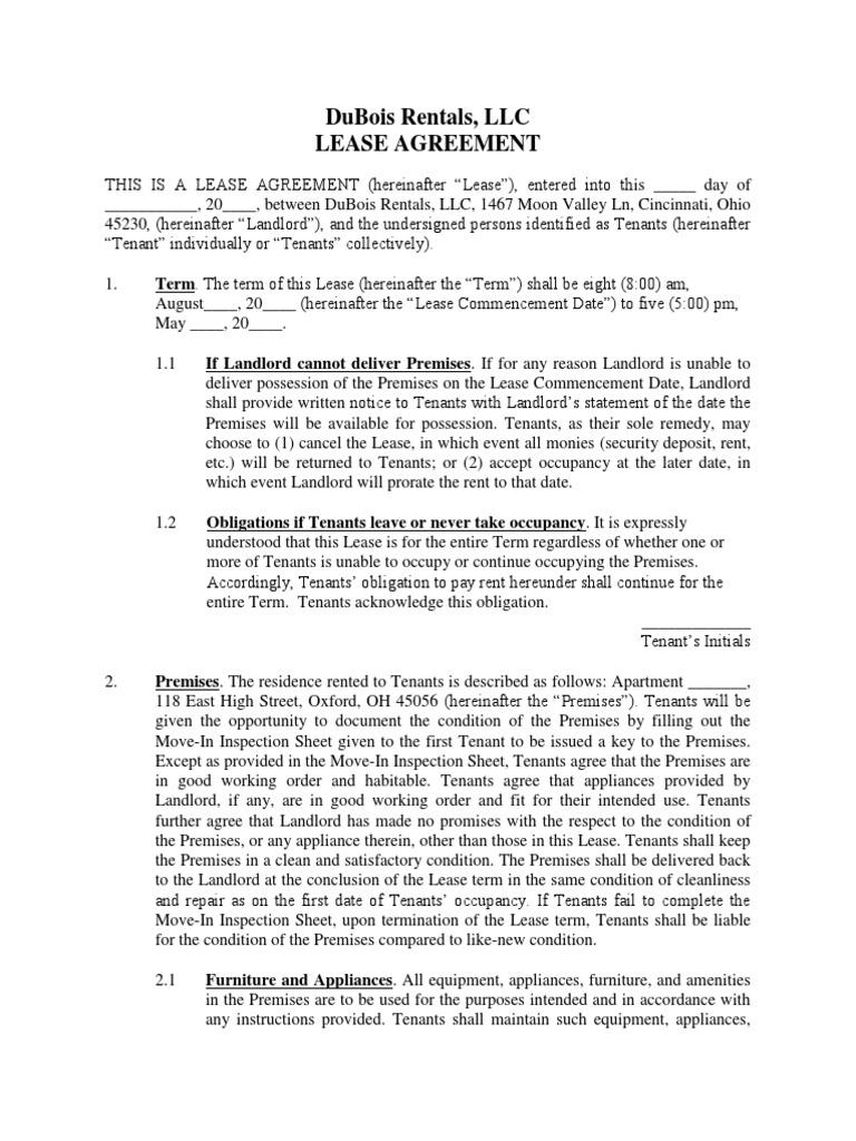 Furniture Appliances Lease Agreement | PDF | Lease | Leasehold Estate