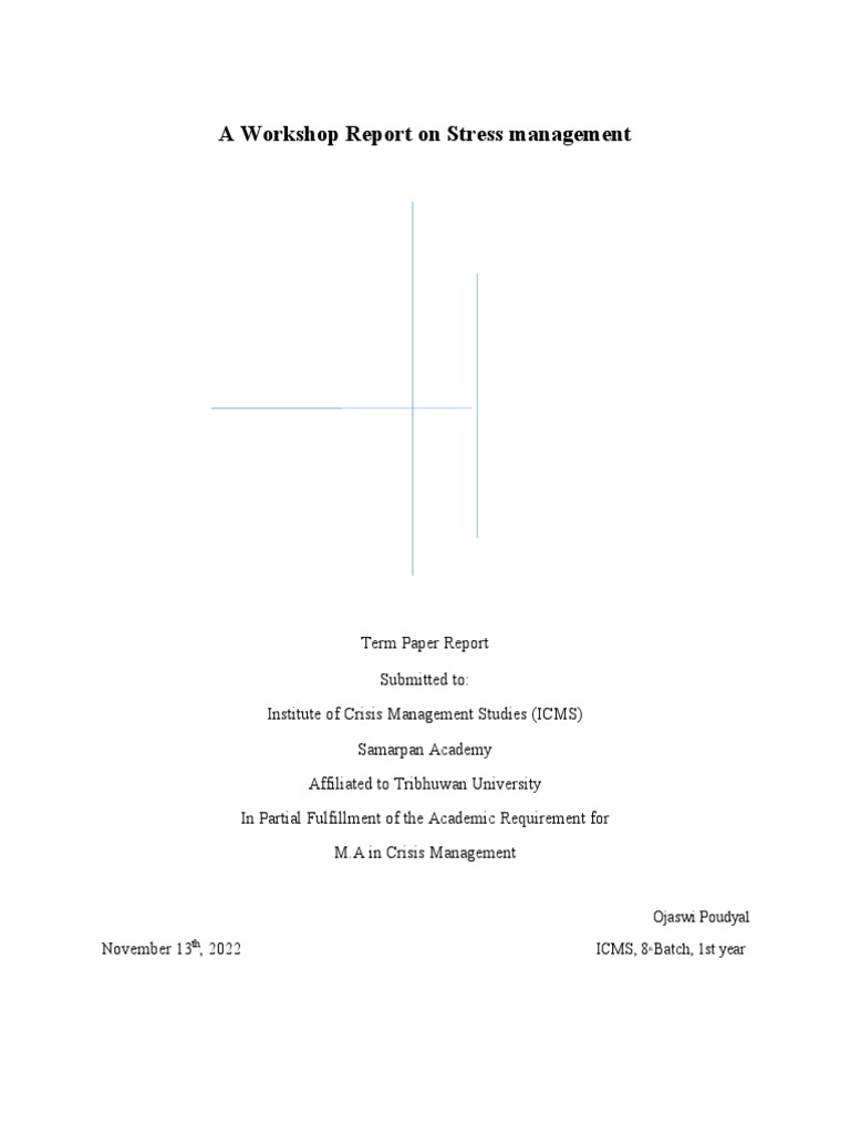 A Report On Stress Management | PDF | Stress (Biology) | Anxiety