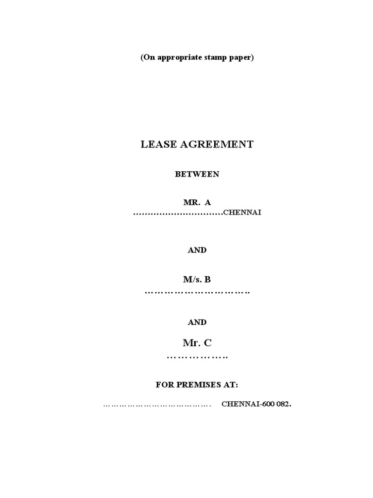 Lease Agreement - Triparty Draft Venus | PDF | Lease | Indemnity