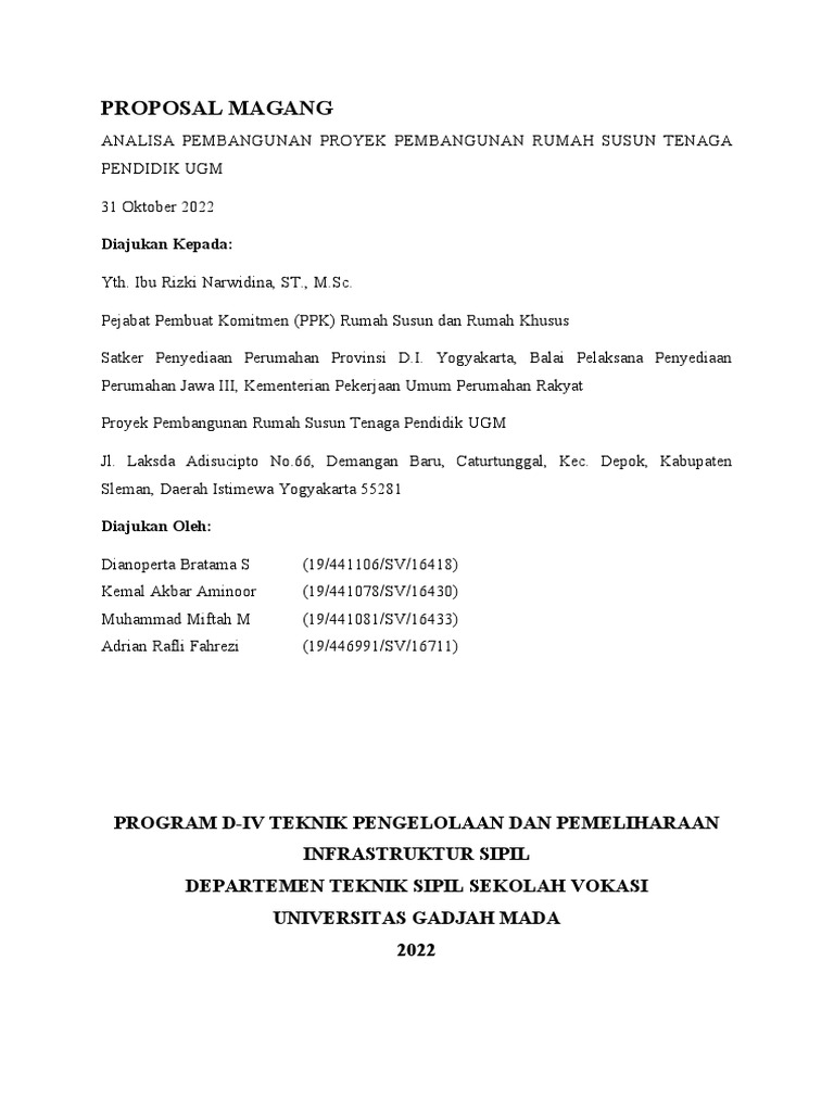 Proposal Magang | PDF