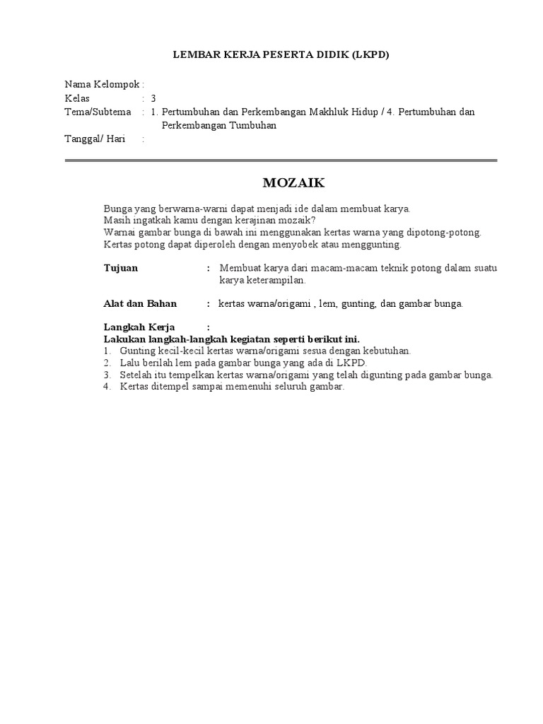 LKPD Pembelajaran 3 | PDF | Karier & Perkembangan | Griya & Taman