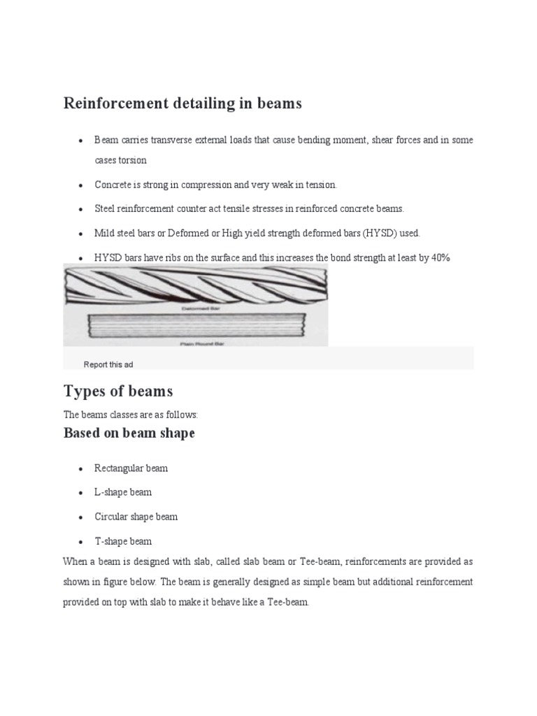 Reinforcement Detailing in Beams | PDF | Beam (Structure) | Reinforced ...