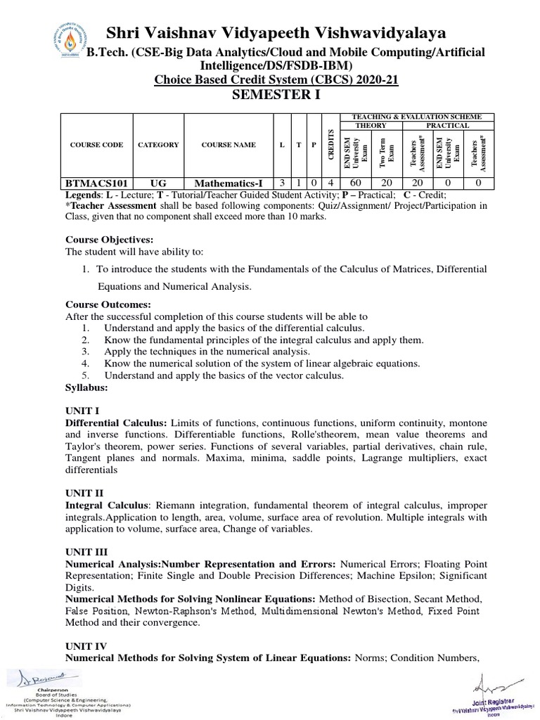 Syllabus Sviit Cse Btech I 2020 21 Bda Cmc Ai Ds Fsdb Ibm 21122020 Pdf Java Script