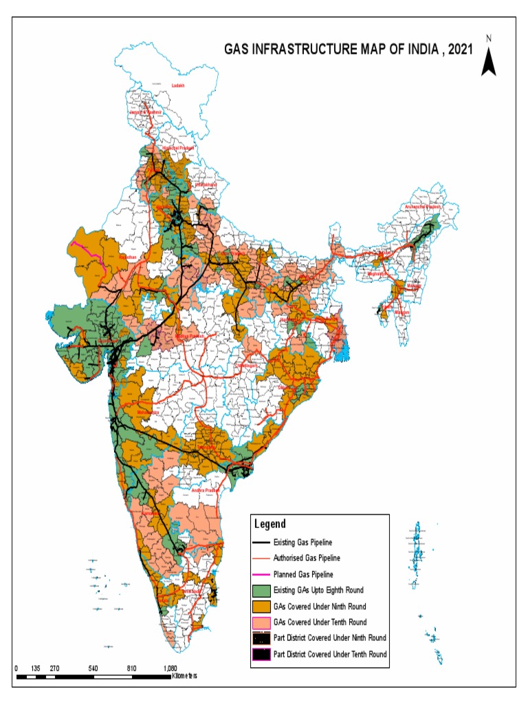 India's Gas Infrastructure Map | PDF
