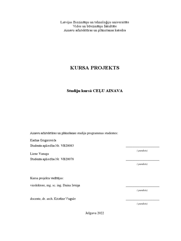 Kursa Projekta Skaidrojošais Apraksts | PDF
