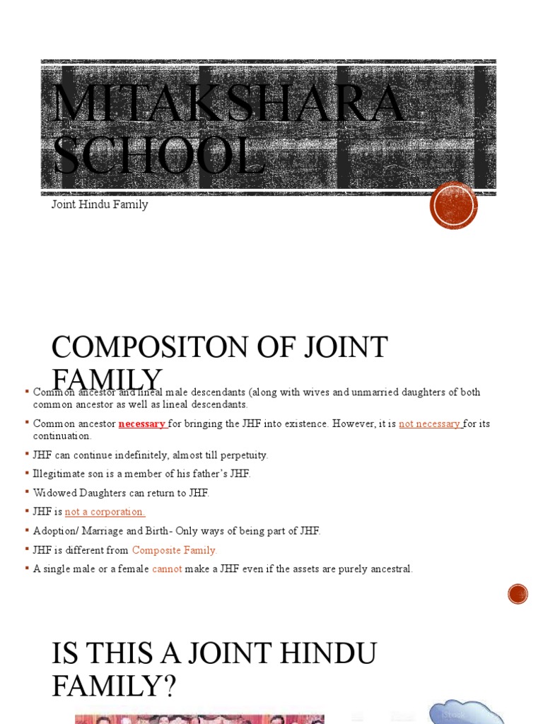 Mitakshara School - JHF | PDF | Kinship And Descent | Social Institutions