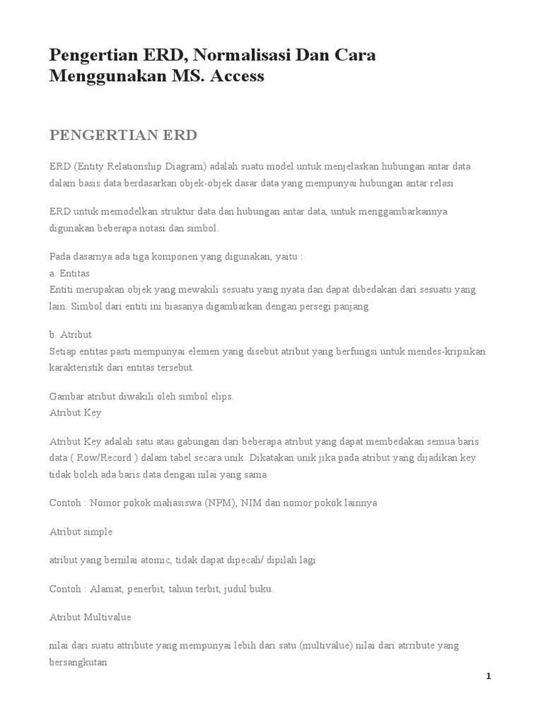Modul Erd - Normalisasi | PDF