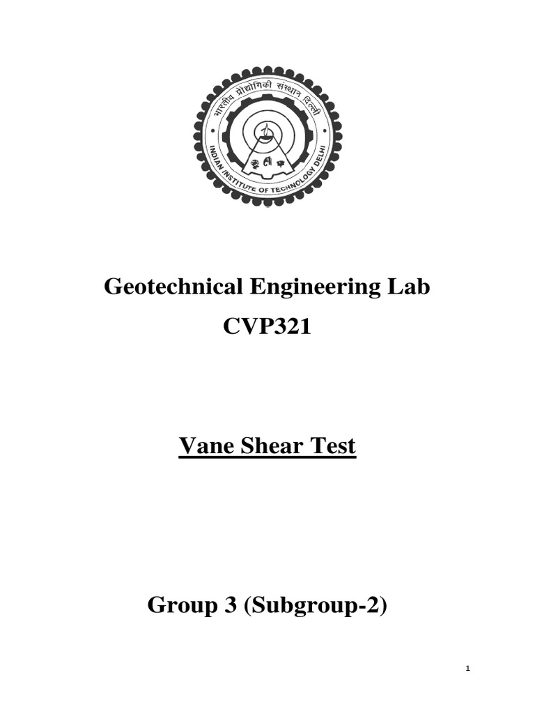 Vane Shear Test | PDF | Soil Mechanics | Clay