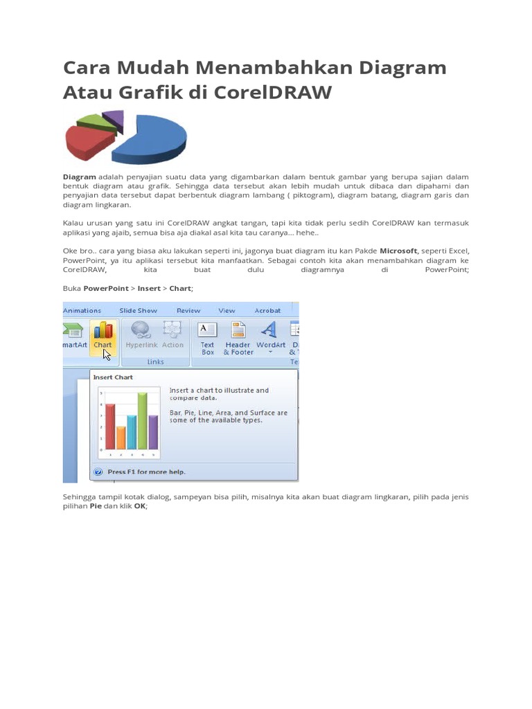 Cara Mudah Menambahkan Diagram Atau Grafik Di CorelDRAW | PDF