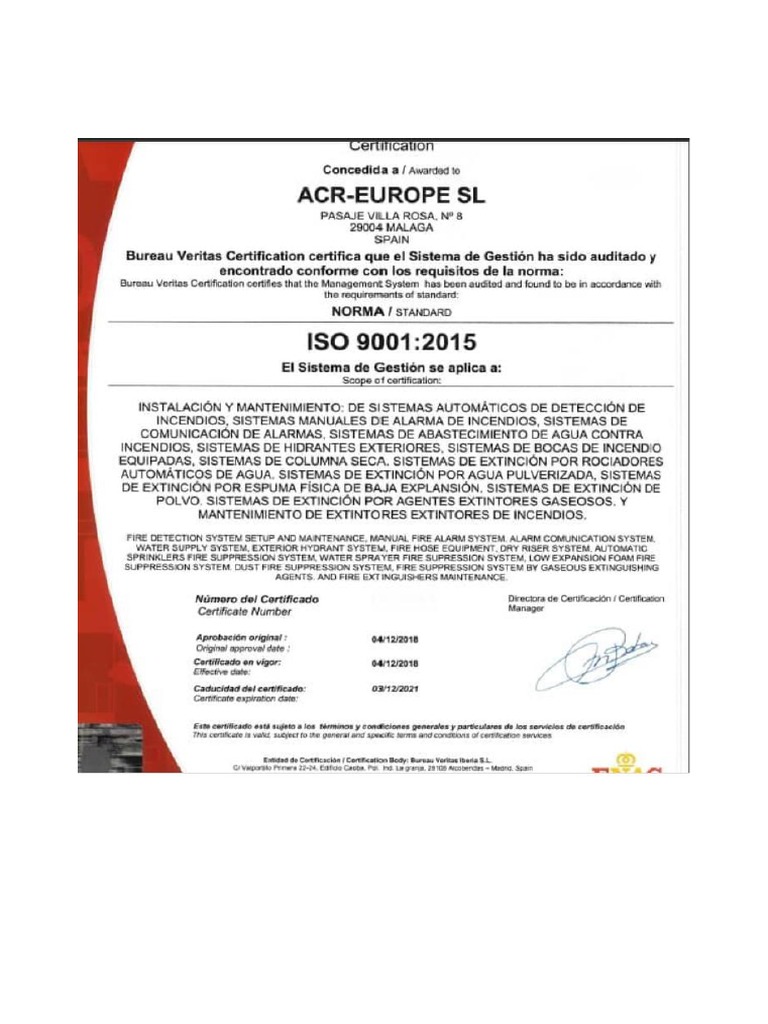 Certificado Iso 90012015 37 - 52 | PDF