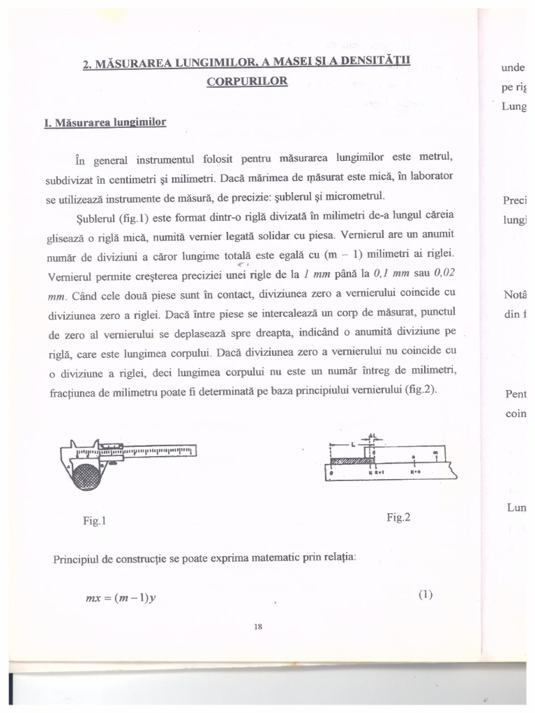 Laborator 5. Masurarea Masei, Lungimii Si A Densitatii Corpurilor ...