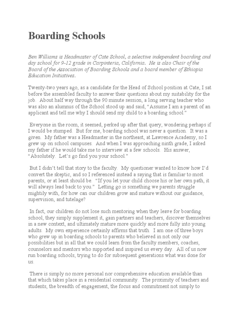 Boarding Schools | PDF | Behavior Modification | Learning