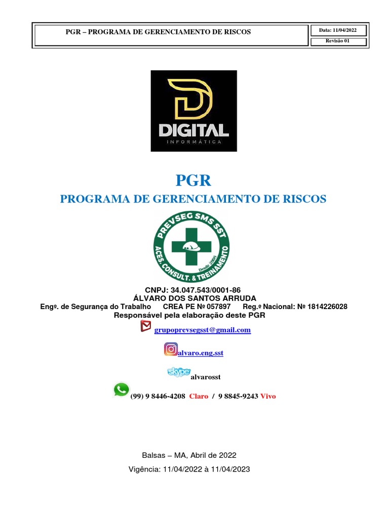 PGR Digital Informática Pronto | PDF | Programas | Amostragem (Estatística)