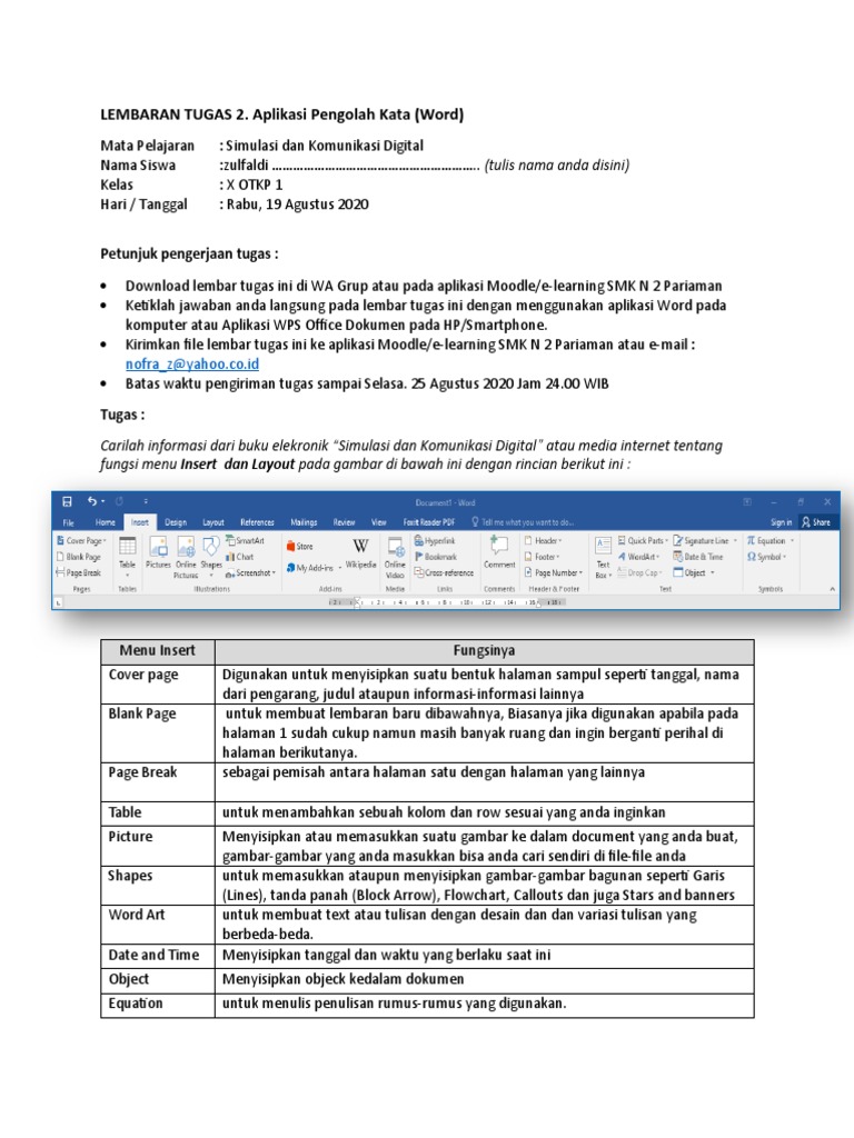 Lembaran Tugas 2 Word | PDF