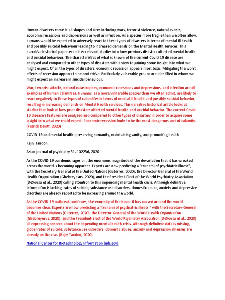 RRL Samples in Mental Health | PDF | Mental Disorder | Depression (Mood)