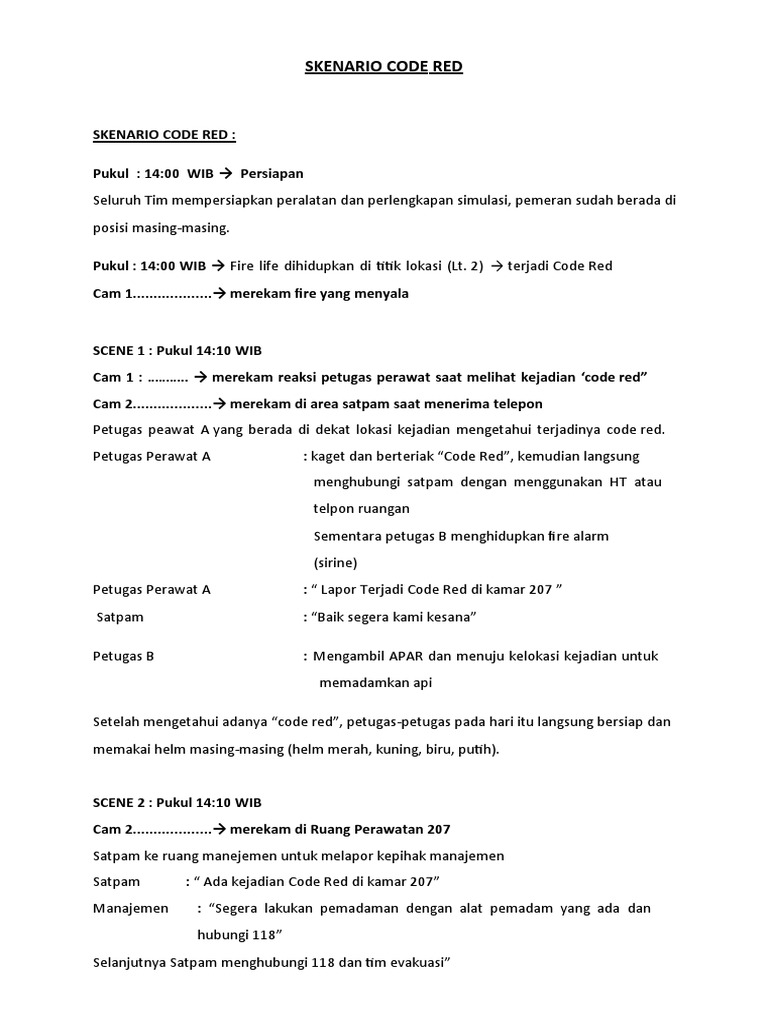 Skenario Code Red | PDF