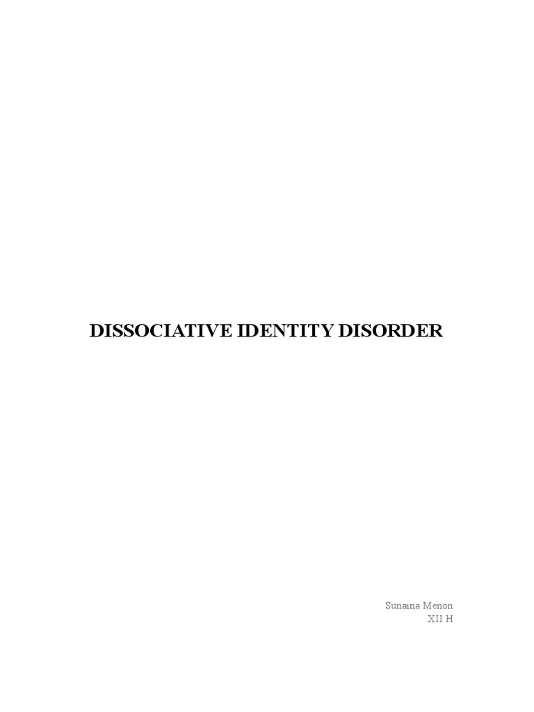 Dissociative Identity Disorder | PDF | Psychotherapy | Cognitive ...