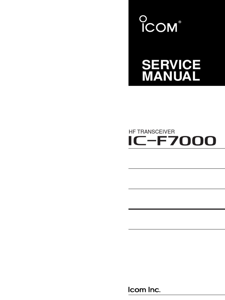 Ic f7000 Service Manual Hflink | PDF