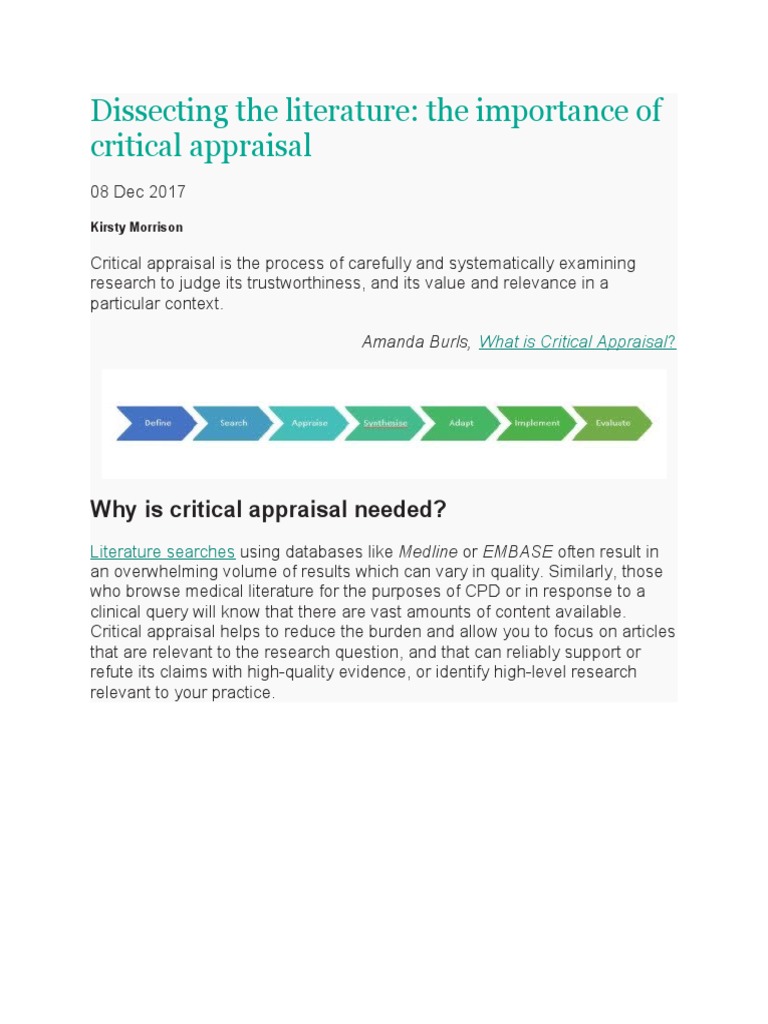 Critical Appraisal | PDF